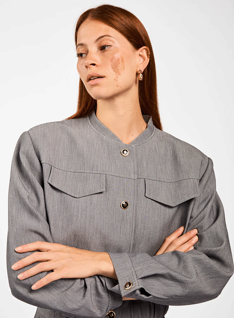 Aaiko Jacket Suus SUUS R PES 345/0 193901 DARK GREY • Dirk de Wit Mode