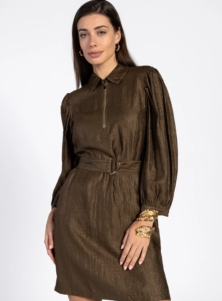 Aaiko Jurk Semira SEMIRA CRINKLE VIS 545/190618 LAUREL LEAF • Dirk de ...