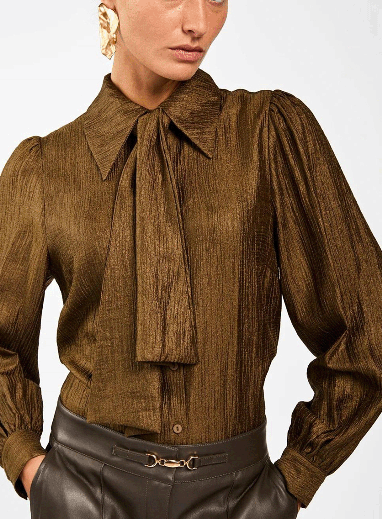 Aaiko Blouse Veronne VERONNE TIE VIS 545/190618 LAUREL LEAF • Dirk de ...