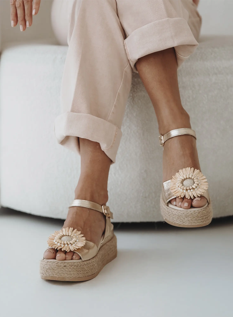Roberto D'angelo Sandaal Sultan sultan/beige gold • Dirk de Wit Mode