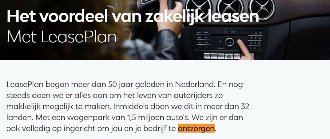 LeasePlan.com is convincing in brand presentation for the business car ...